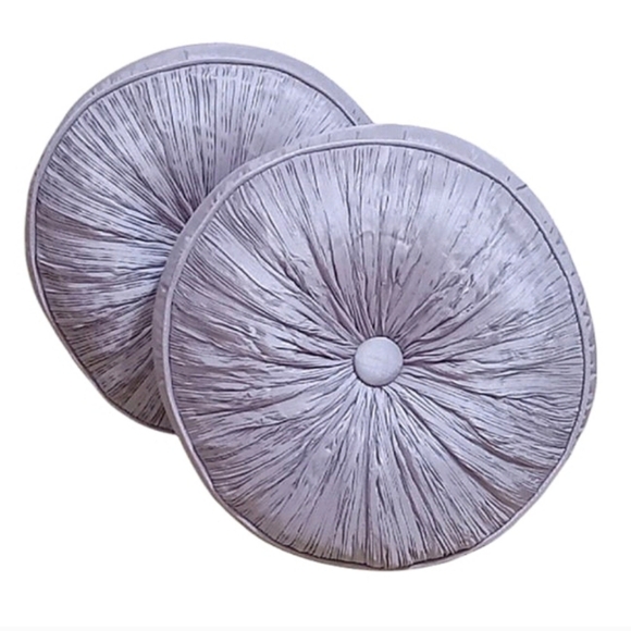 Accents | Accent Pillows 2 Piece Set Round Purple Taffeta Pintuck ...